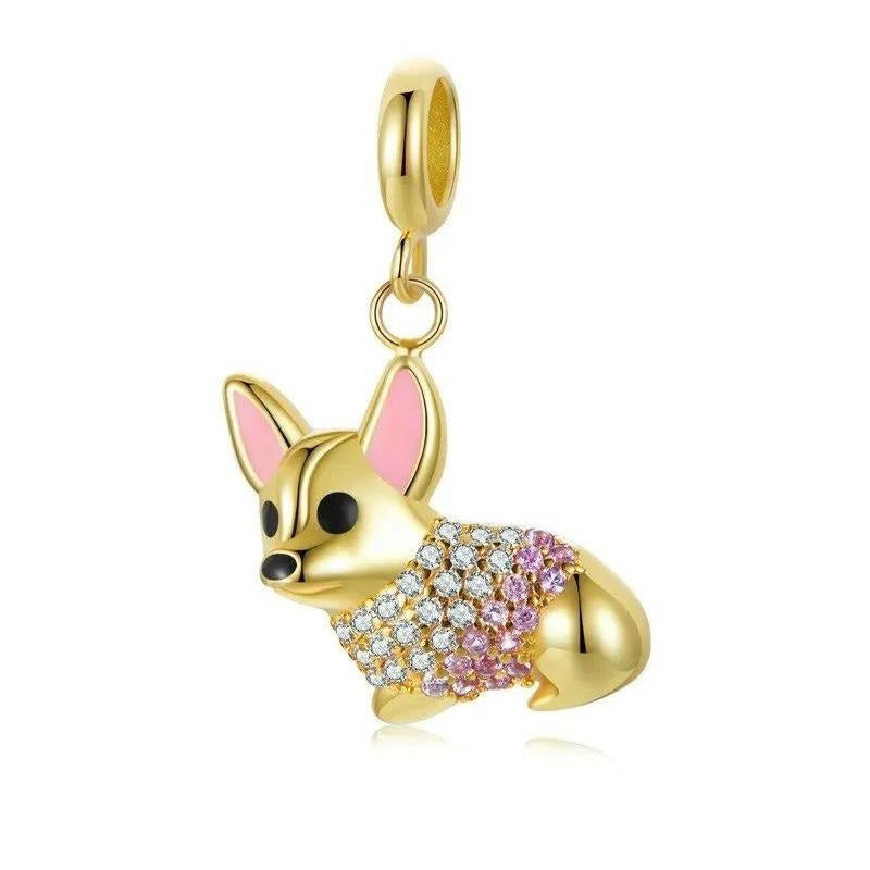 Hund Cogi Charm Anhanger 925er Silber